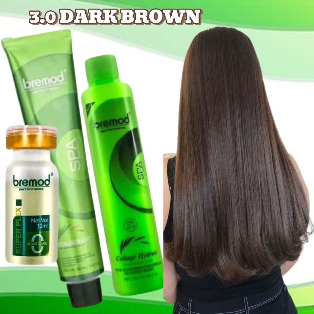 Dark Brown 3.0 Bremod Permanent Hair Color Dye Set 100ml | Shopee ...