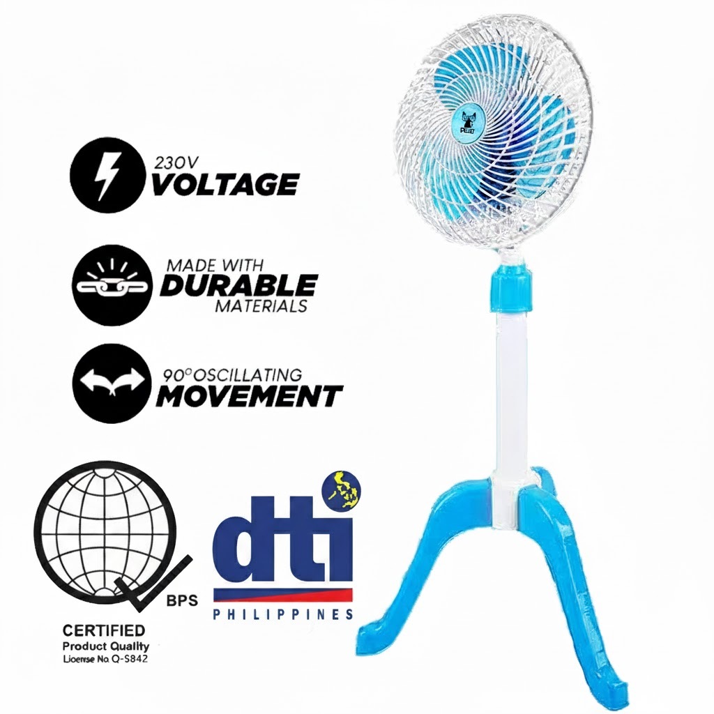 Stand Fan with Shakeable Head | Strong Wind Floor Fan | 5-Blade Cooling ...
