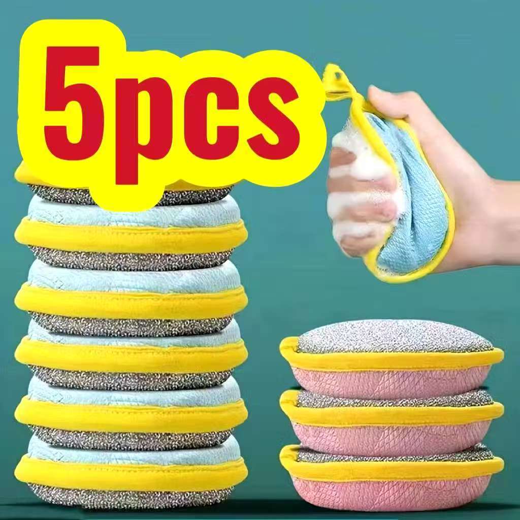 (LUO) 5pcs Double-Sided Dishwashing Sponges for Kitchen Cleaning and ...