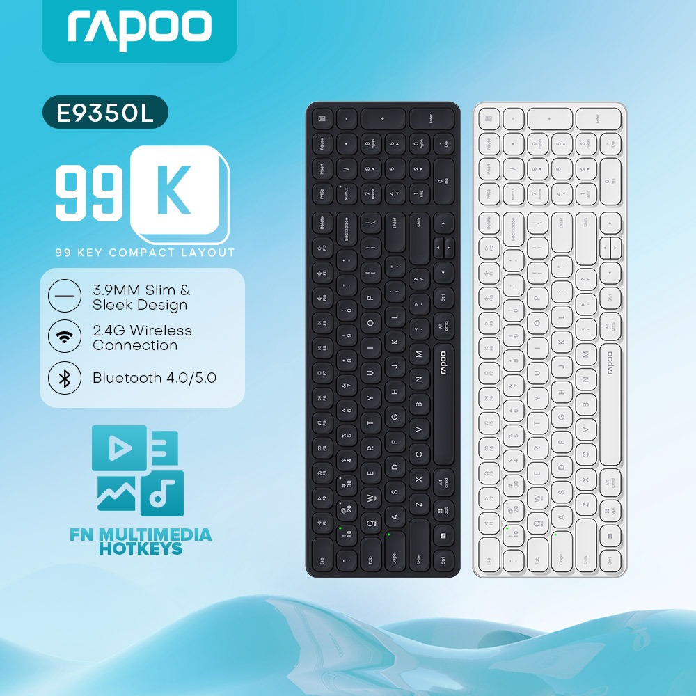 Rapoo E9350L Ultra-slim Multi-mode Rechargeable Wireless Keyboard ...