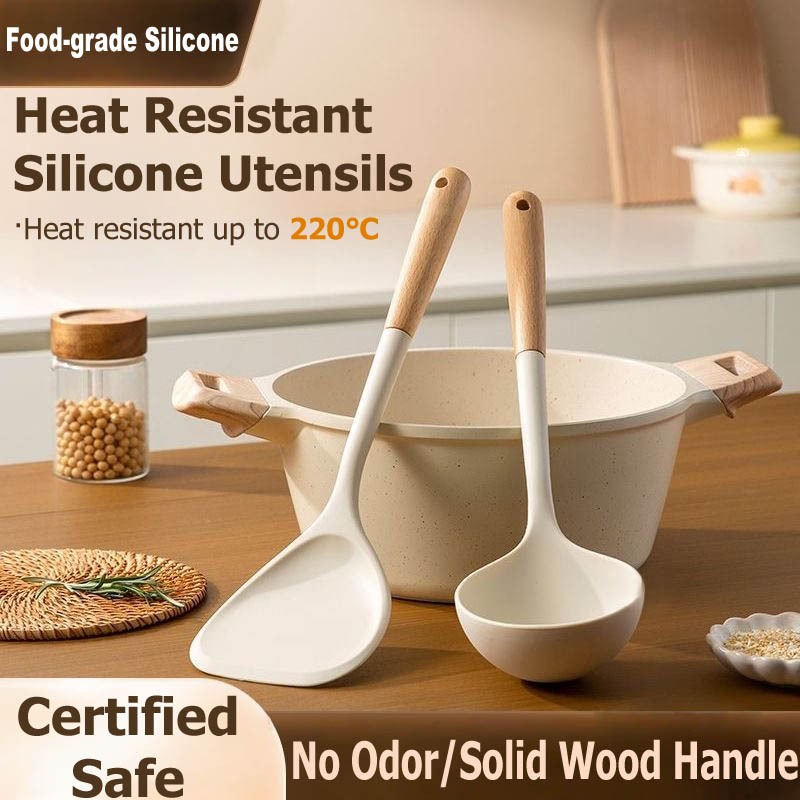 Silicone Kitchen Utensil Set Non Stick Utensils Cooking Tool Heat ...