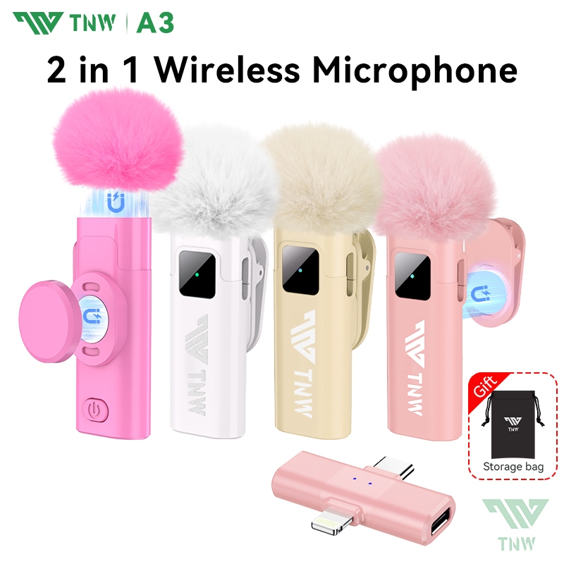 TNW A3 Lapel Microphone Wireless Noise Cancelling Magnetic Mini Mic for ...