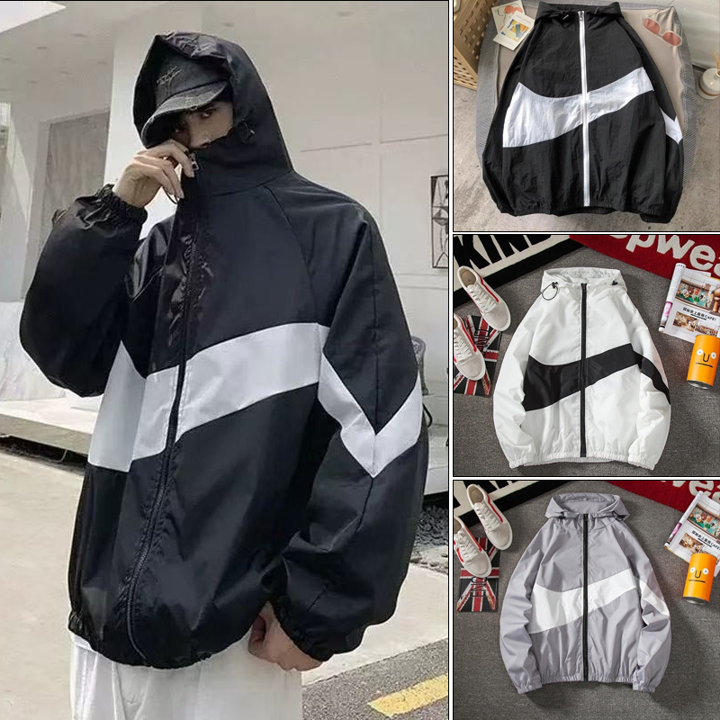 Lightweight Jackets for Men Sunscreen Jacket Korean Windbreaker Hoodie ...