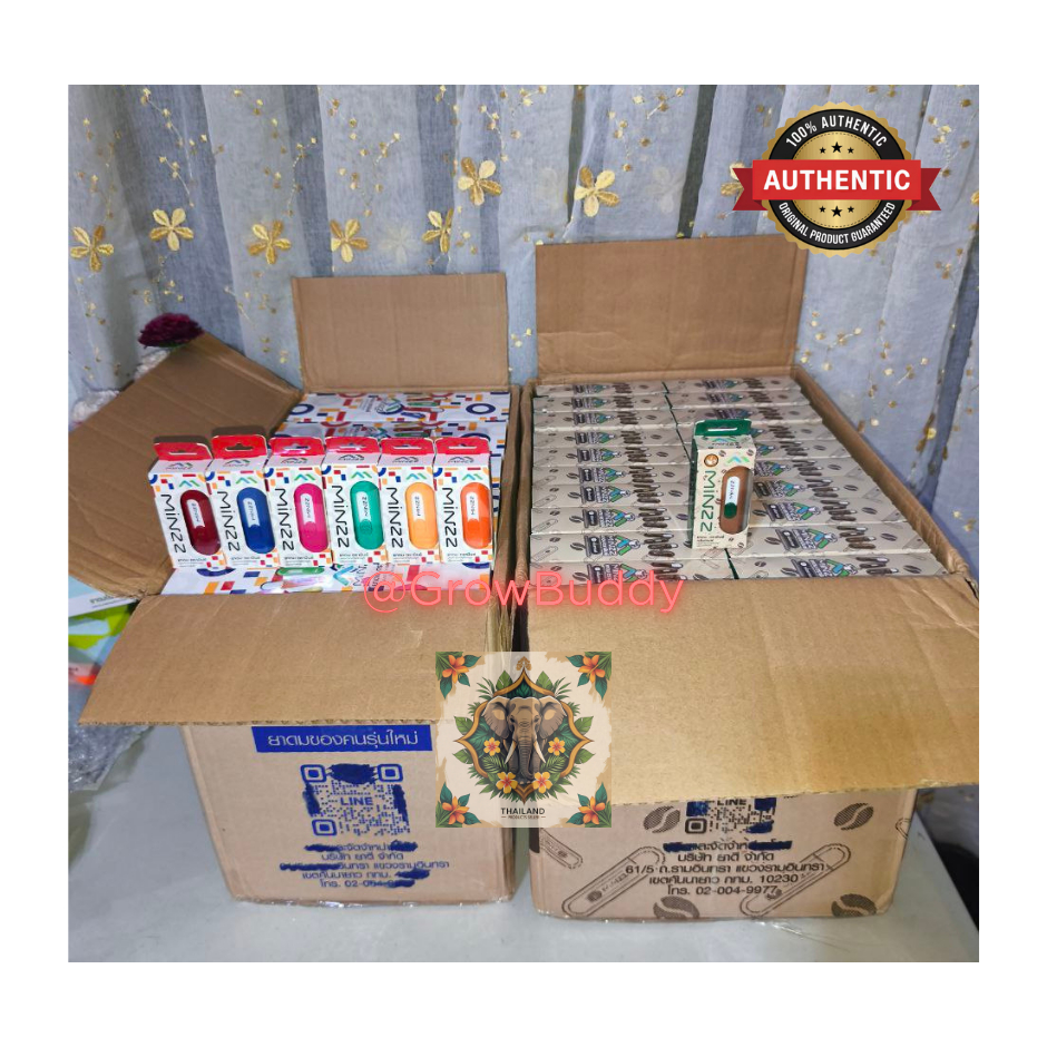Authentic Minzz Inhaler Mint Coffee Thailand Nasal Menthol Relief 100% ...