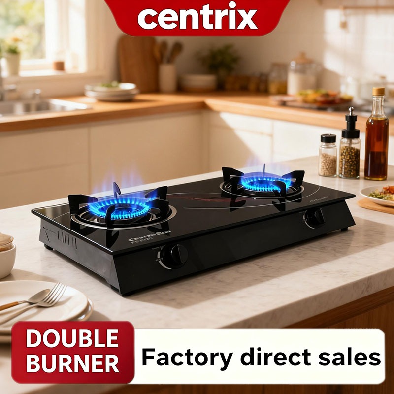 Centrix Two-Burner Gas Stove Double Burner Glass Gas Stove Stainless ...