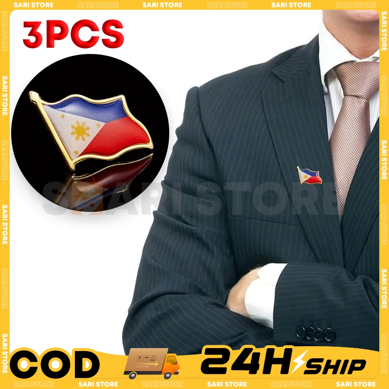 1/3pcs Philippine Flag Lapel Pin Personalized Metal Enamel Badge ...