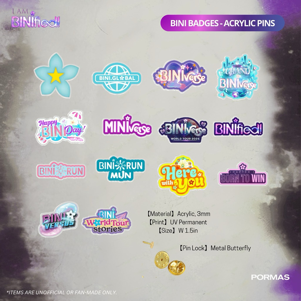 Bini Badges Collectibles Acrylic Pins (Unofficial) | Shopee Philippines