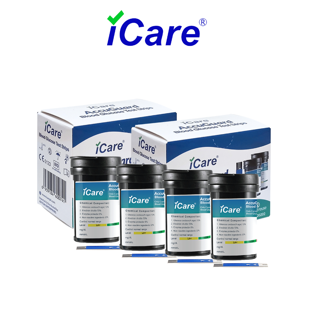 iCare AG-A100 Blood Glucose 100pcs Test Strips COMPATIBLE with BG003 ...