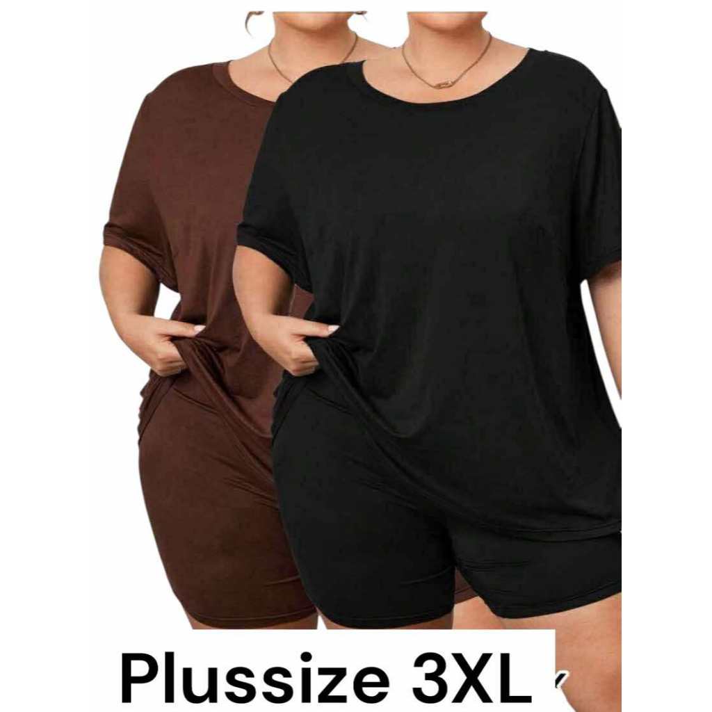 TRICIA Soft Cotton Spandex Plus Size Terno Set (M–3XL) | Casual ...