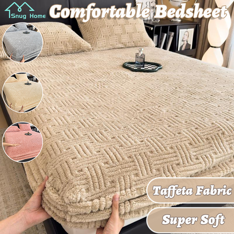 BedSheet Solid Color Breathable Taffeta No Lukot Bedsheet Bed Cover ...