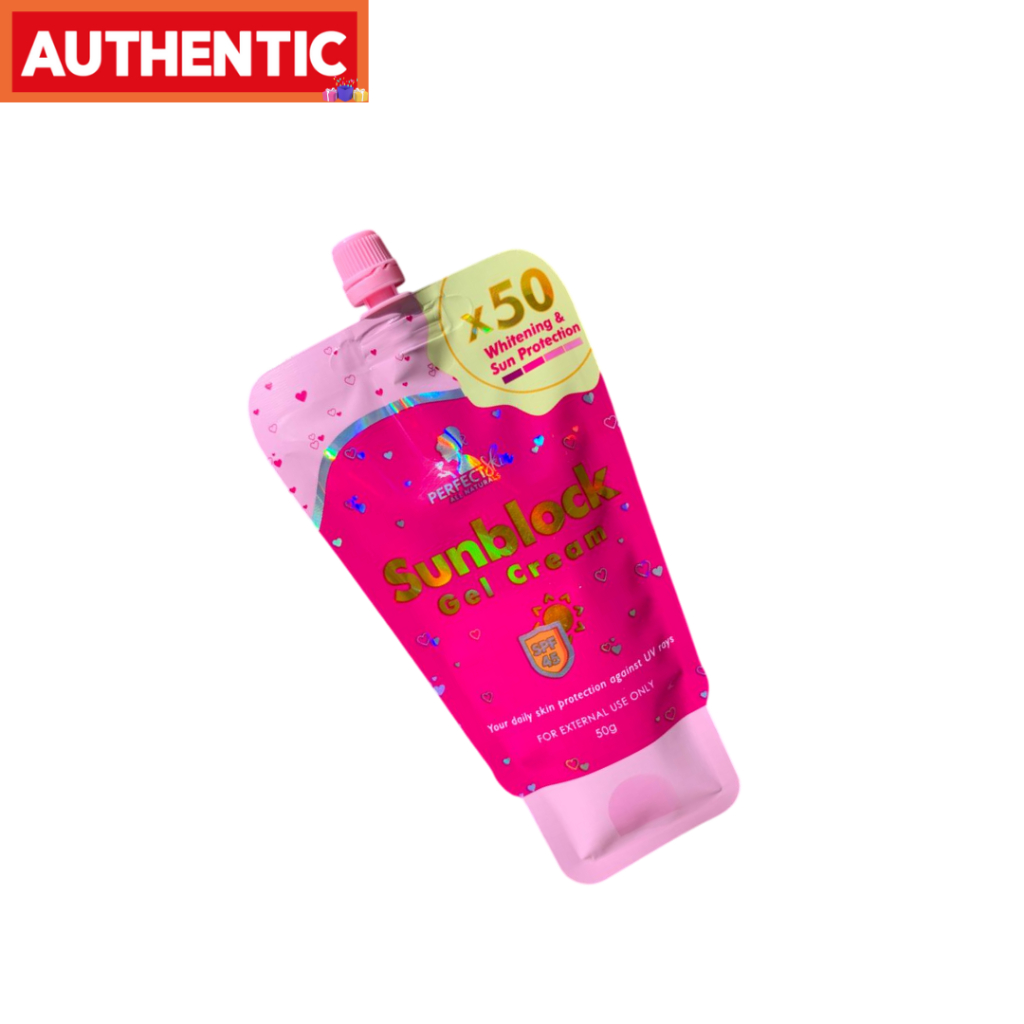 perfect skin SUNBLOCK GEL CREAM 50grams SACHET | Shopee Philippines
