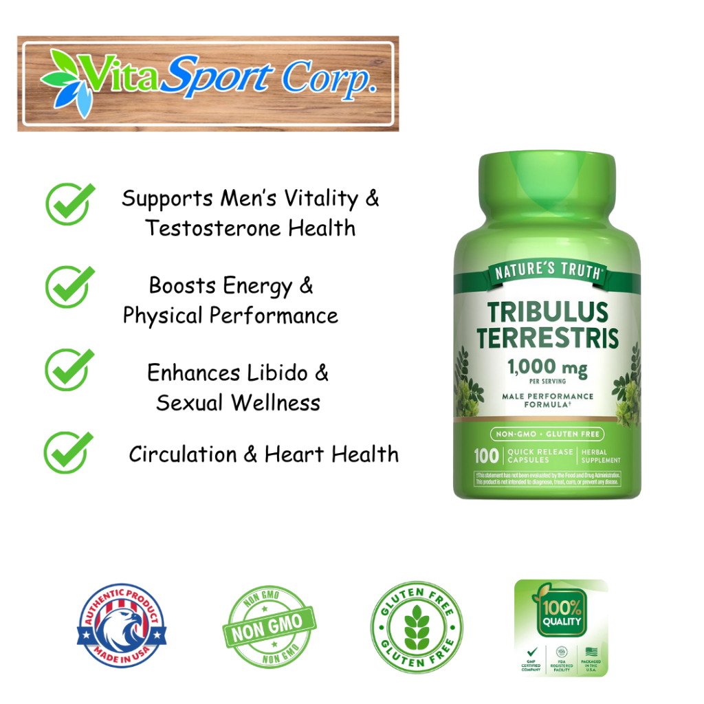 Nature's Truth Tribulus Terrestris for Men | 1000mg | Capsules | Non ...