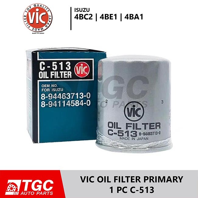 VIC Oil Filter C513 Isuzu 4BC2 / 4BE1 / 4BA1 (Primary) C-513 1pc ...