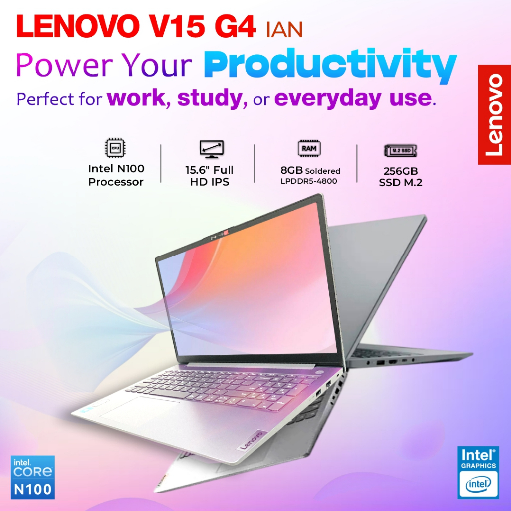 B/N Budget Lenovo Laptop - Intel 12th Gen N100 Processor / 8GB / 256GB ...