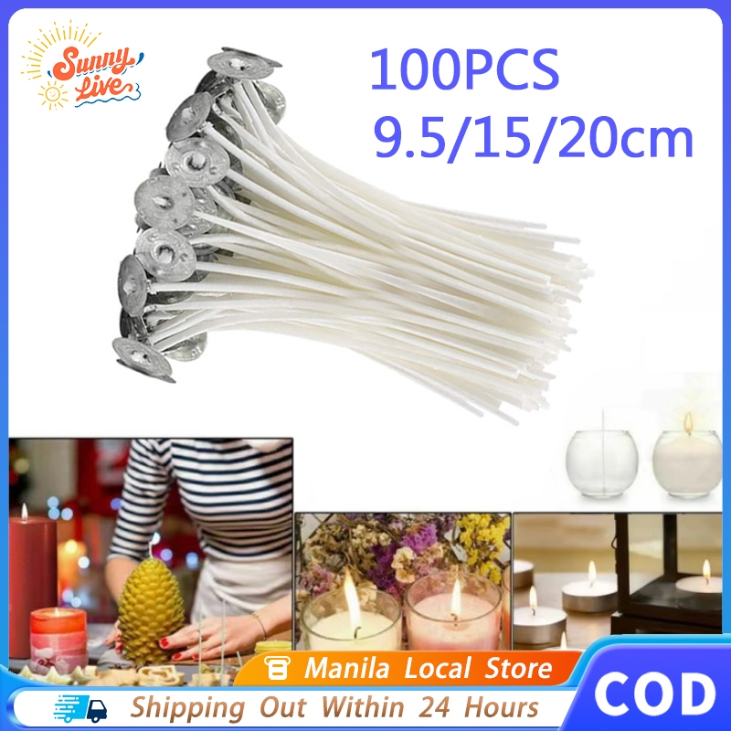 100pcs 9.5/15/20cm Cotton wicks for Candle Waxed Cotton Thread Scented ...
