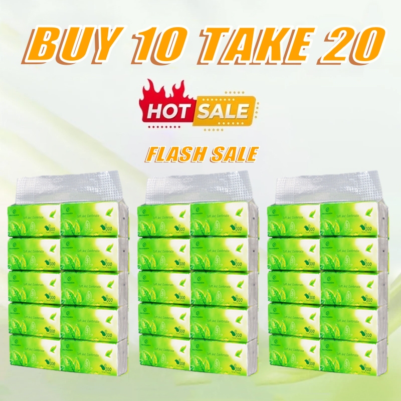【Buy 10 Take 10】Tissue Facial Organic Green Tea Tissue Paper Car Toilet ...