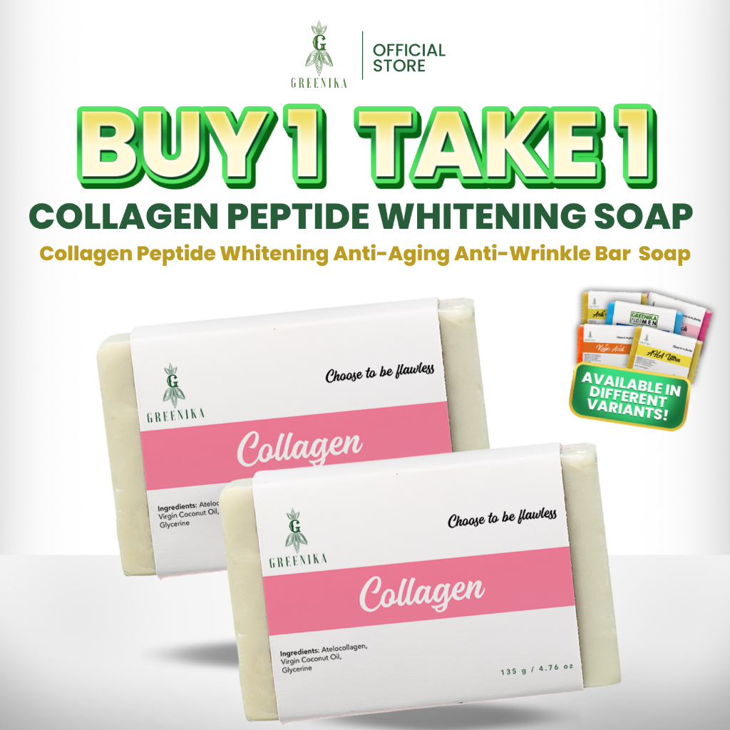 [ BUY 1 TAKE 1 COLLAGEN SOAP ] Greenika Collagen Peptide Whitening Soap ...