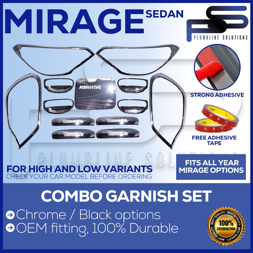 Garnish Cover Mitsubishi Mirage G4 Garnish Cover 2012 -Onwards / Chrome ...
