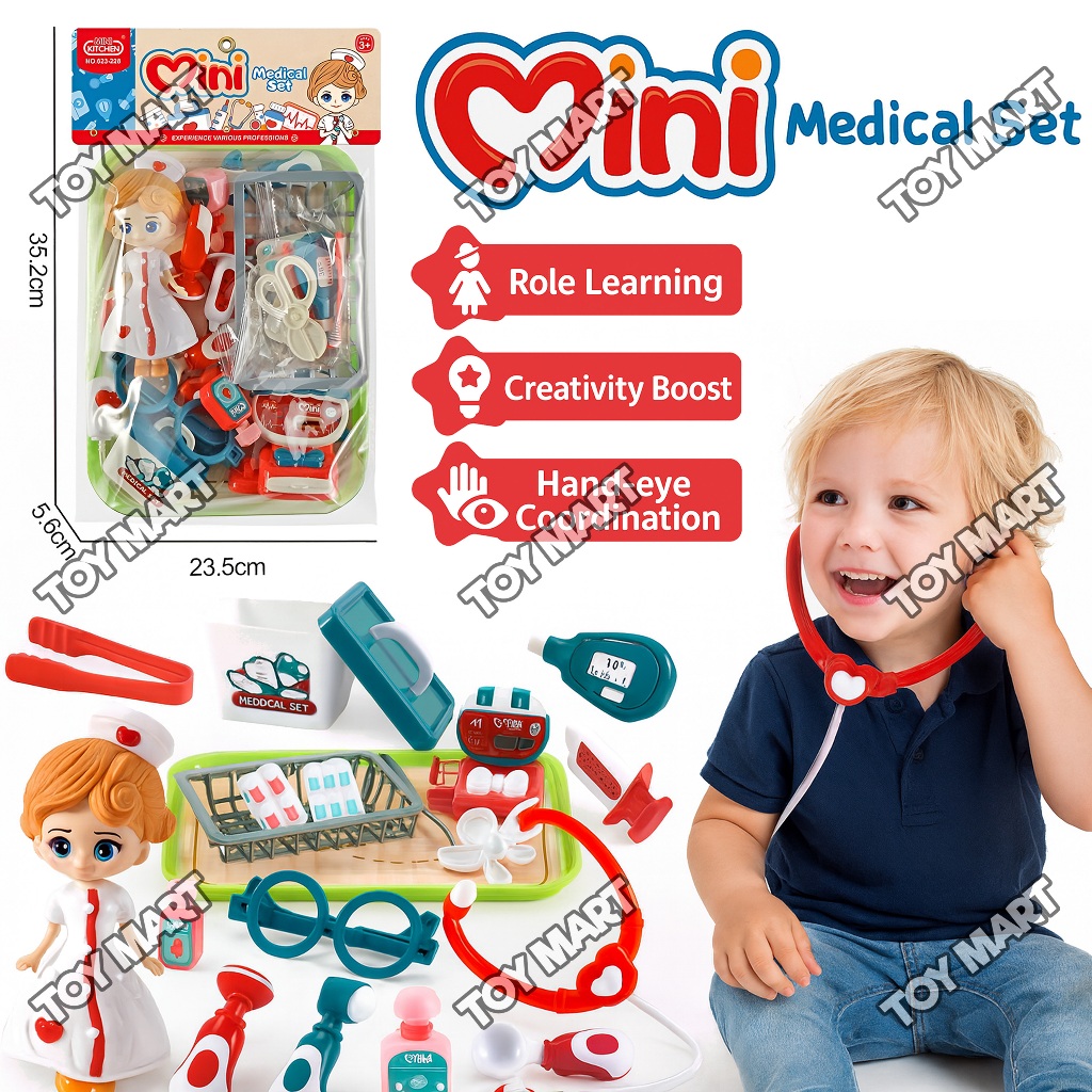 Mini Doctor Play Set Toy for Kids Medical Kit with Stethoscope, Glasses ...