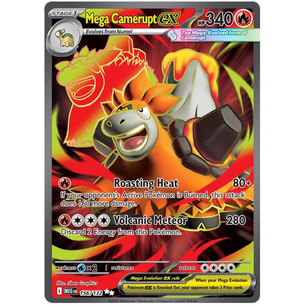 Pokemon TCG: Mega Camerupt ex - 156/132 - ME01: Mega Evolution | Shopee ...