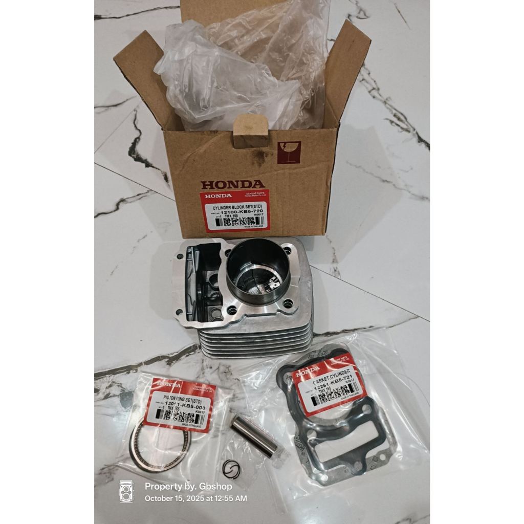 CYLINDER BLOCK SET HONDA TMX 155 STD 12100-KB5-720 THAILAND GENUINE ...