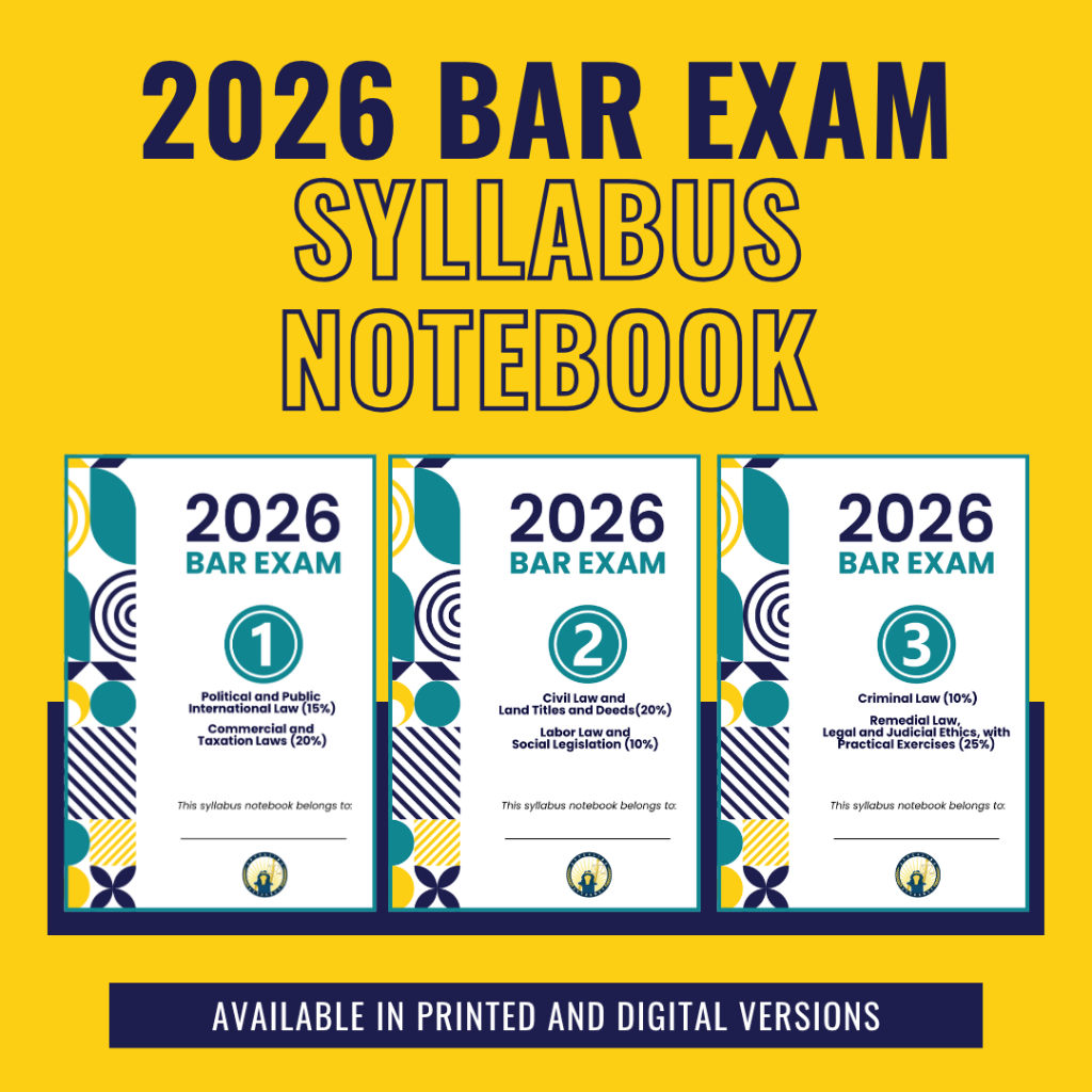 2026 Bar Exam Syllabus Notebook Big Size (Letter Size) Set of 3 ...