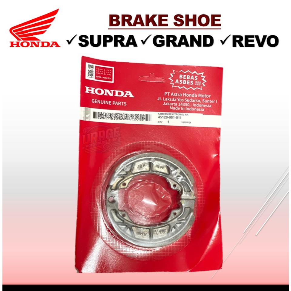 HONDA BRAKE SHOE ONLY FIT FOR SUPRA, REVO, GRAND, LEGEND, BLADE, ASTREA ...