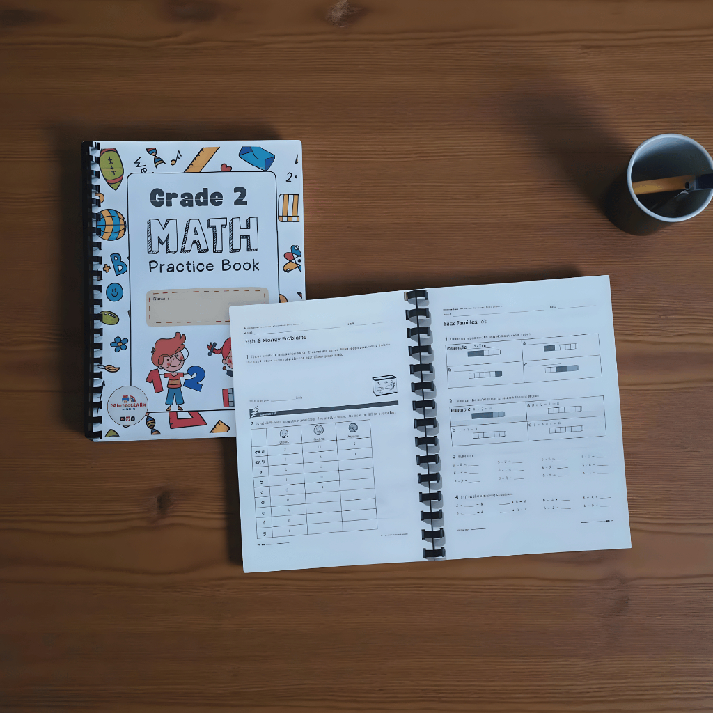 100 pages Grade 2 Math Practice Book Blacklines A4 Workbook with Answer ...