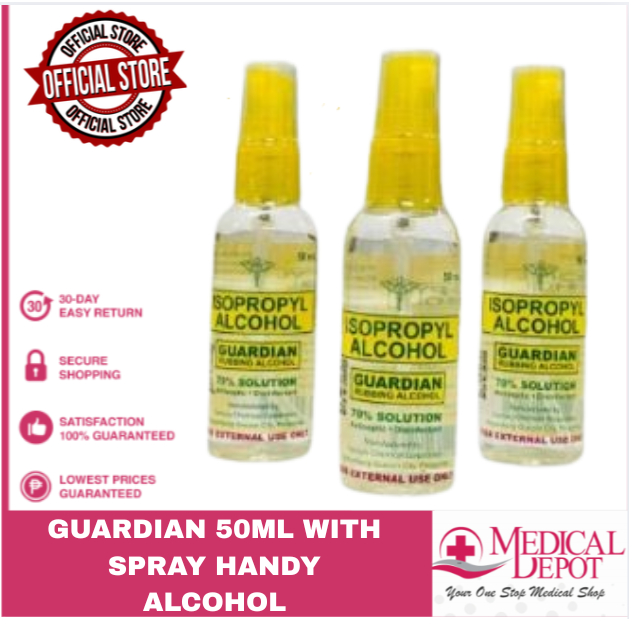 Isopropyl Alcohol 70% Solution Guardian 50ML with spray | Shopee ...