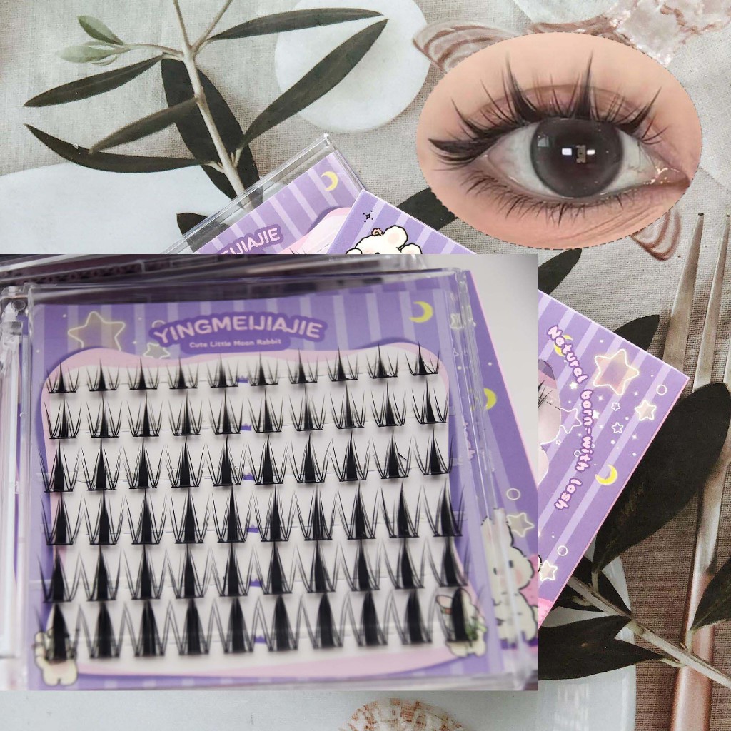 Korean cute eyelashes without glue, makeup eyelashes, single cluster of ...