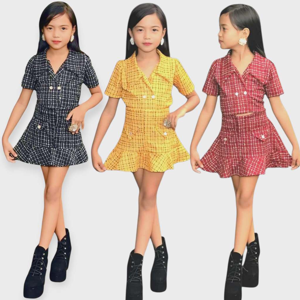 Korean Inspired Shane Terno Tweed Girl Kids 1yr old up to 6yrs old ...