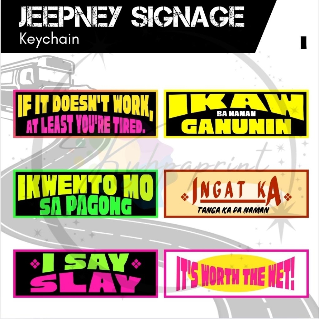 Kuhpaprint _I_MADE TO ORDER_ witty jeepney signage acrylic keychain ...
