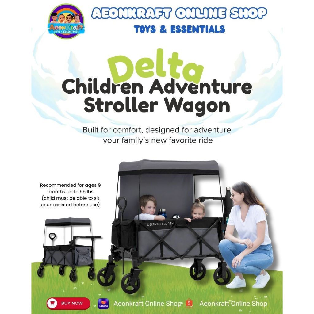 Delta Children Adventure Stroller Wagon | Shopee Philippines
