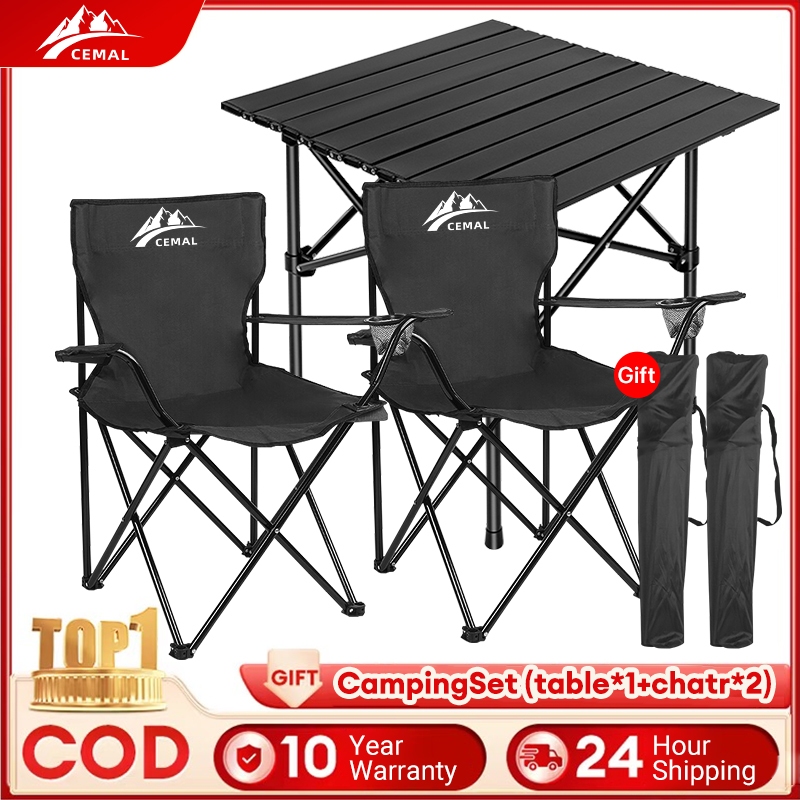 CEMAL Camping Chair and Table Set 53CM 42CM Aluminum Foldable Ideal for ...