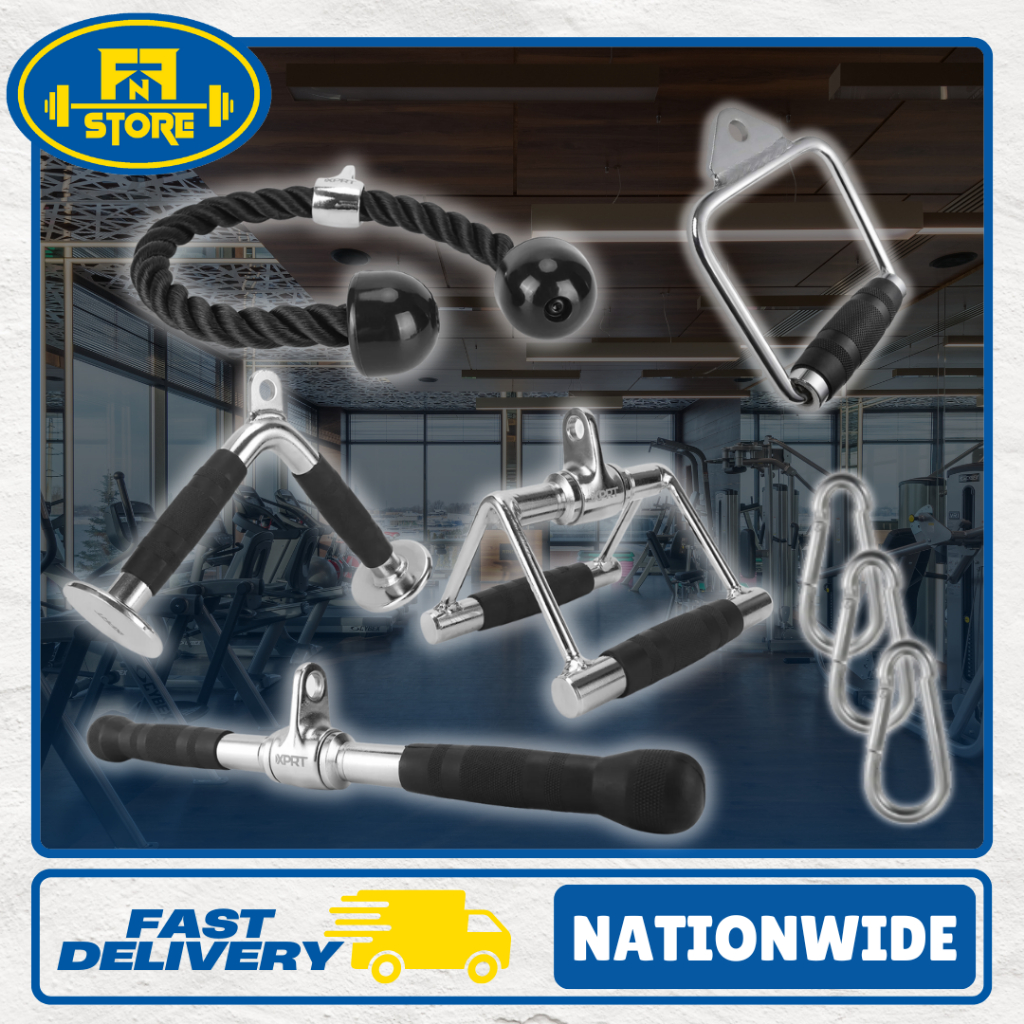Cable Machine Attachments LAT Pulldown Tricep Rope V Bar Double D ...