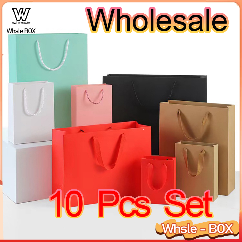 10PCS Set Gift Bag with Handles Craft Package Paper Gift Box Jewelry ...