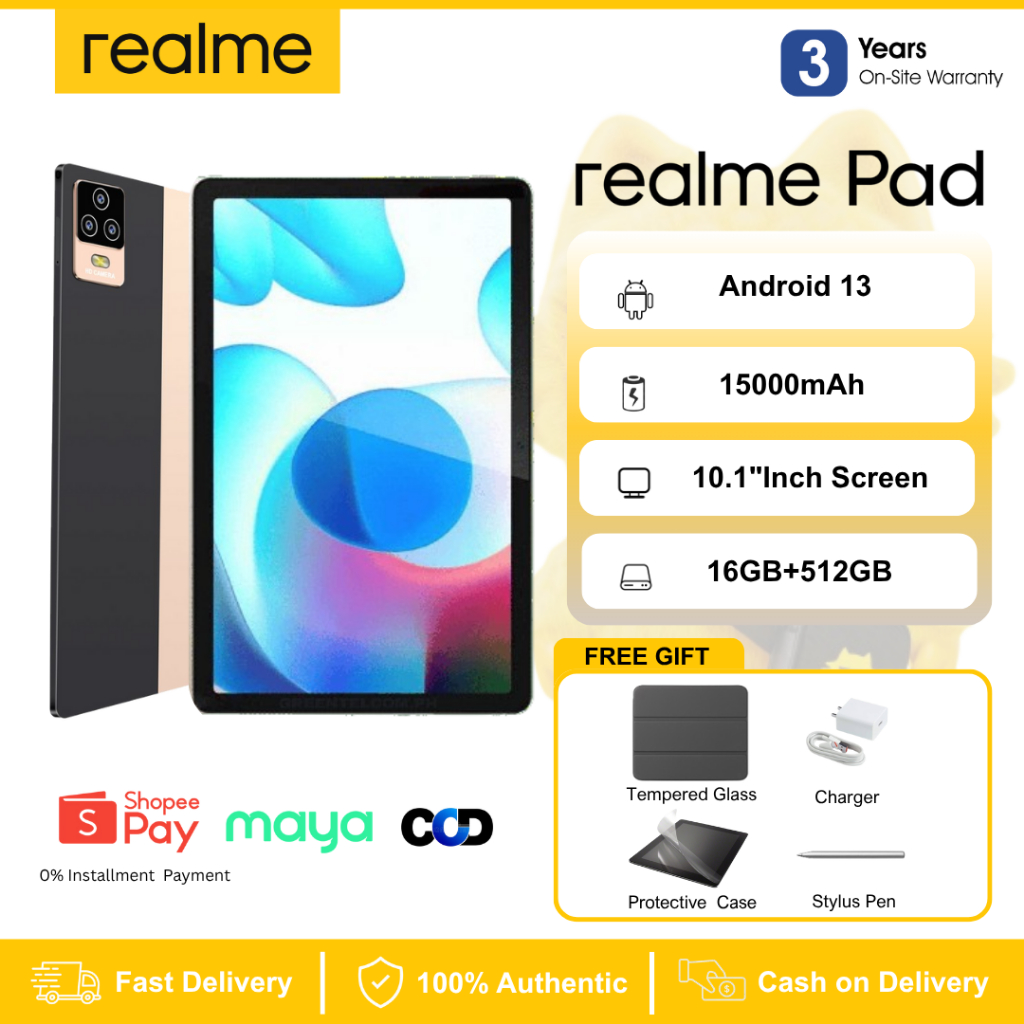 Realme Tablet 11' | RAM 16GB ROM 512GB | Android 13 | Dual SIM 4G LTE ...