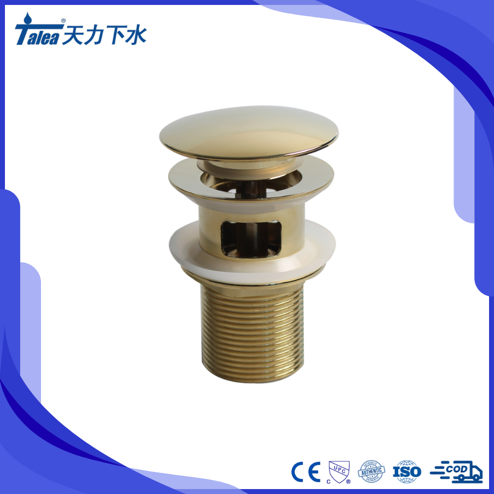 Talea Gold Pop-Up Drain for Overflow Sinks – Dia. 66mm Waste (XJ419C004 ...