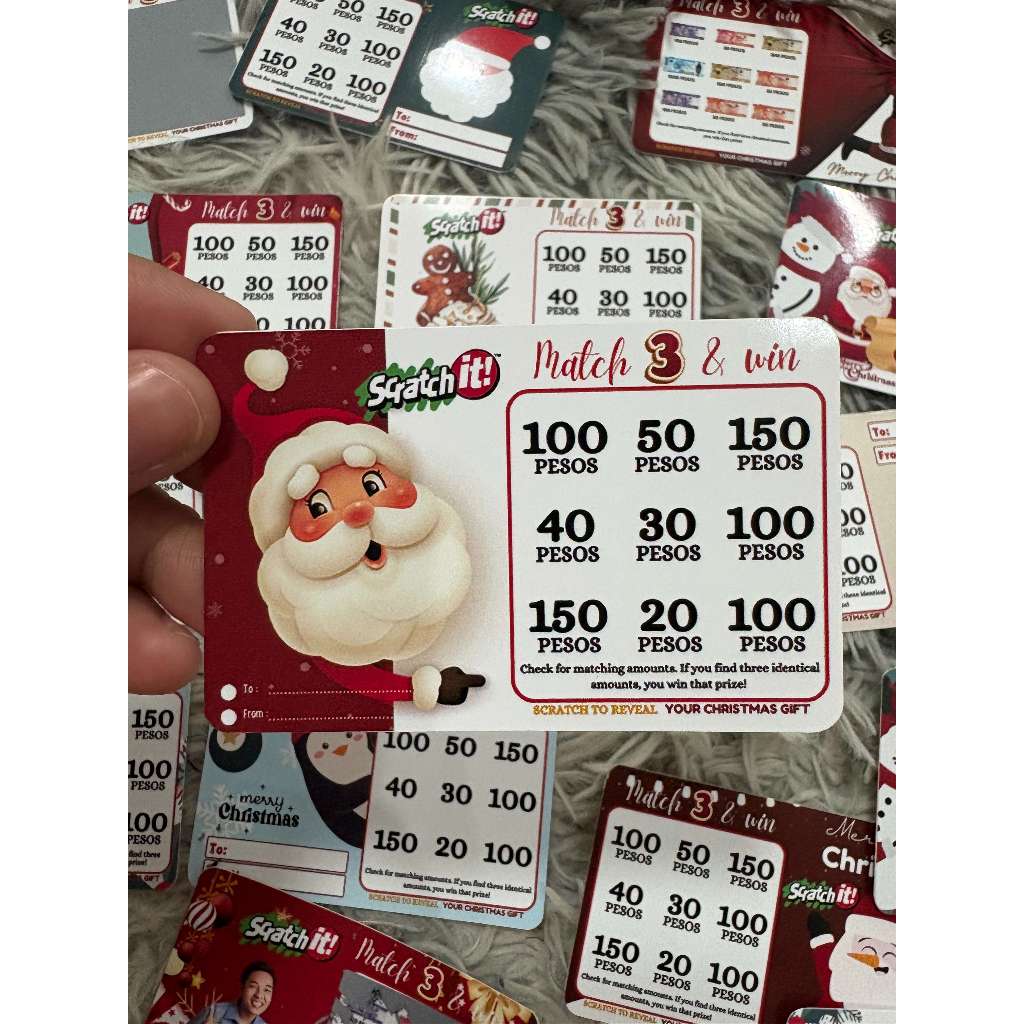 Personalized Match 3 to Win Scratch Cards - Pack of 10 pcs | Shopee ...