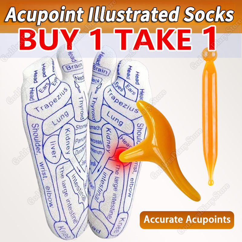 Foot Massage Acupoint Illustrated Socks Massage Meridian Acupoint ...