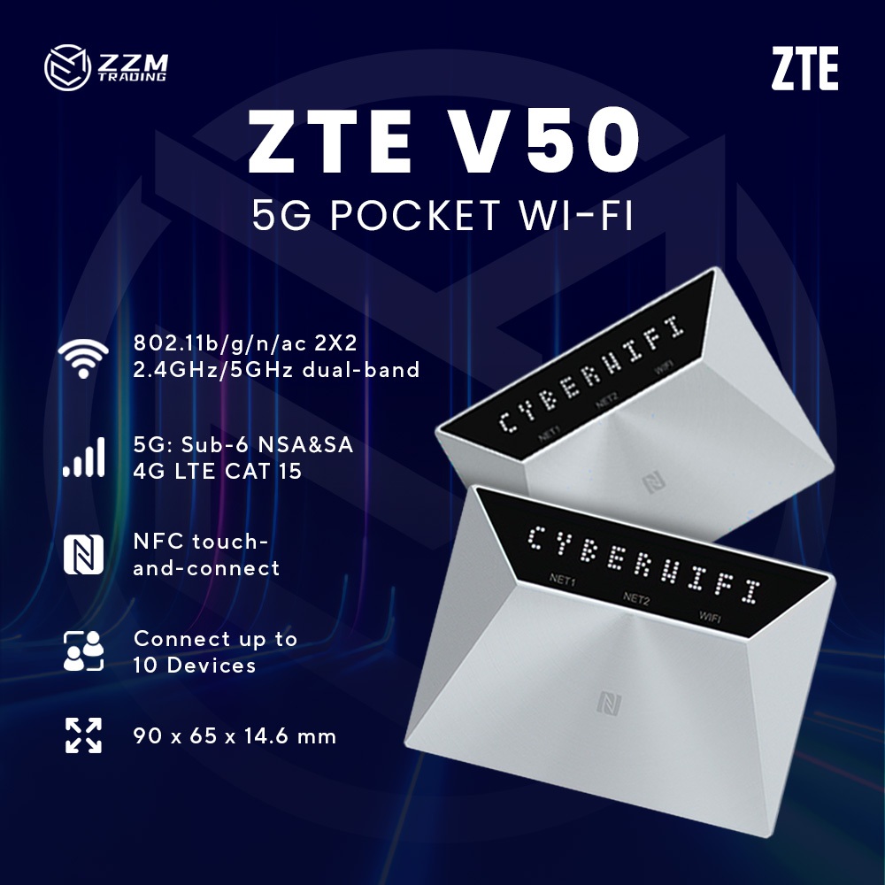 ZTE F50 / F50 Pro / V50 5G Pocket WiFi high-speed and wide coverage SA ...