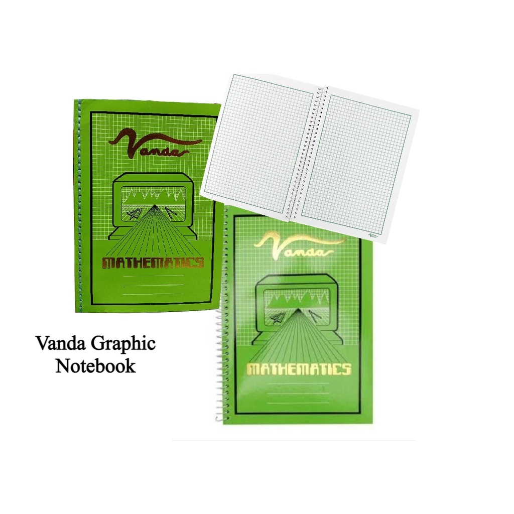 Vanda Mathematics Graphing Notebook Spiral and Yarn 80 Leaves With ...