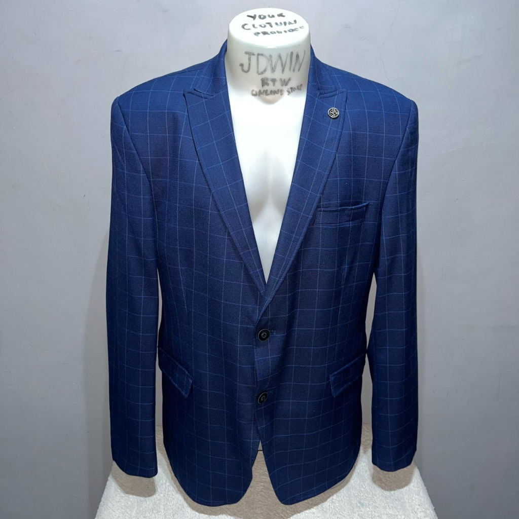 SUITMEN COAT US SIZE 42 MEN’S LARGE BLAZERS WOOL POLYESTER SPANDEX DARK ...