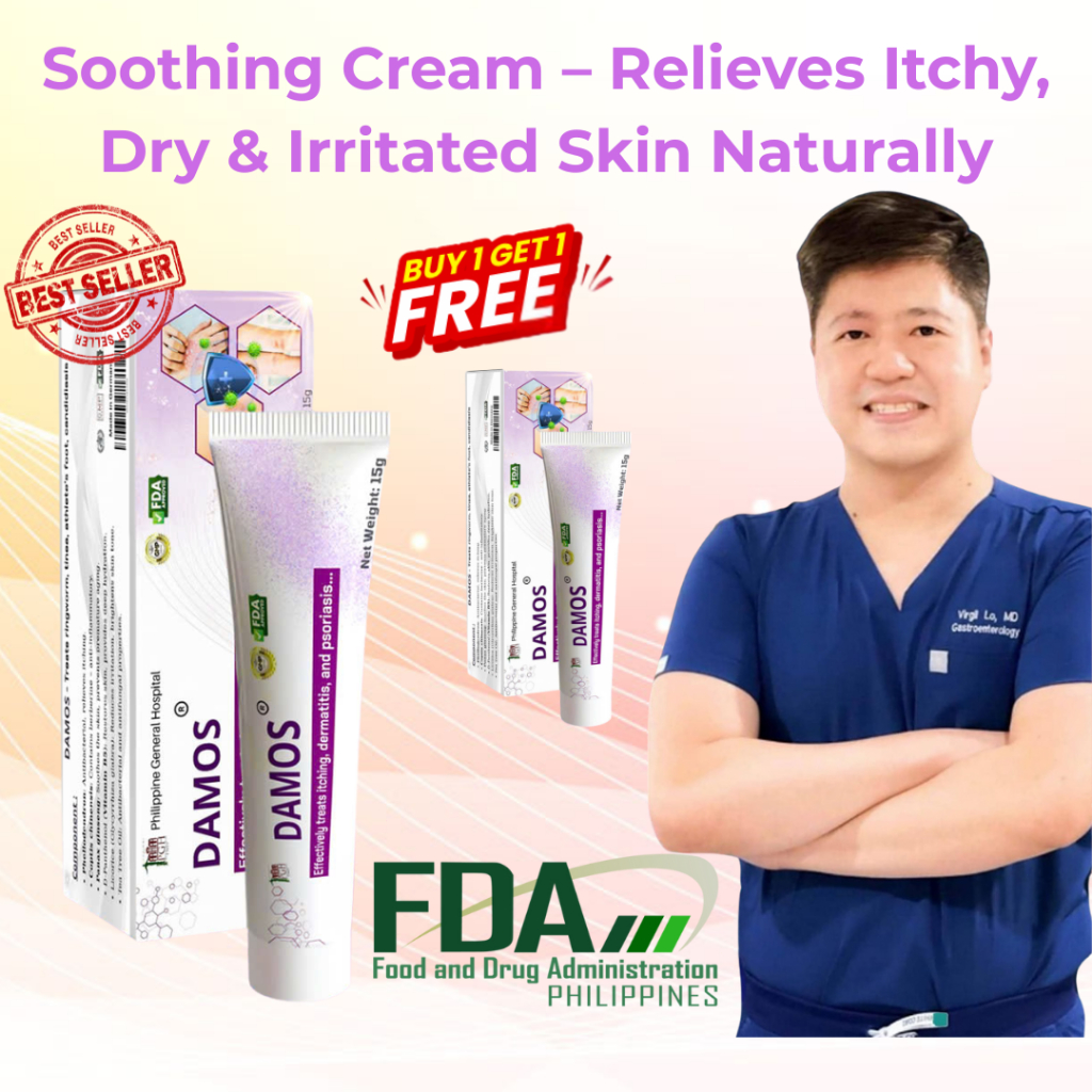 DAMOS Soothing Herbal Cream Anti Itch, Anti Rash, Calming Relief for ...