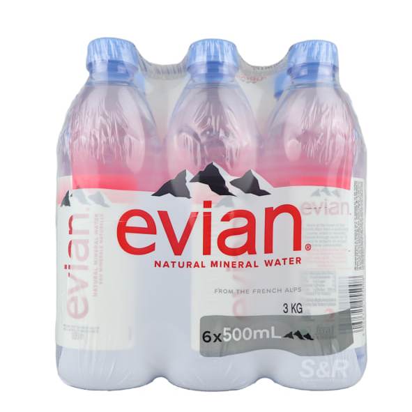 Evian Natural Mineral Water 6x500mL | Shopee Philippines