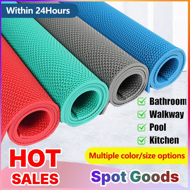 3.5MM thick rubber floor mat PVC material Anti-Slip S-shaped floor mat ...