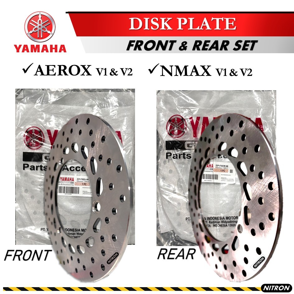 YAMAHA DISK PLATE REAR AND FRONT SET 3 BOLTS FOR NMAX AND AEROX v1 / v2 ...