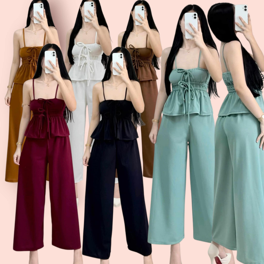 ELE-NORE SQUARE PANTS COORDINATES TERNO | Shopee Philippines