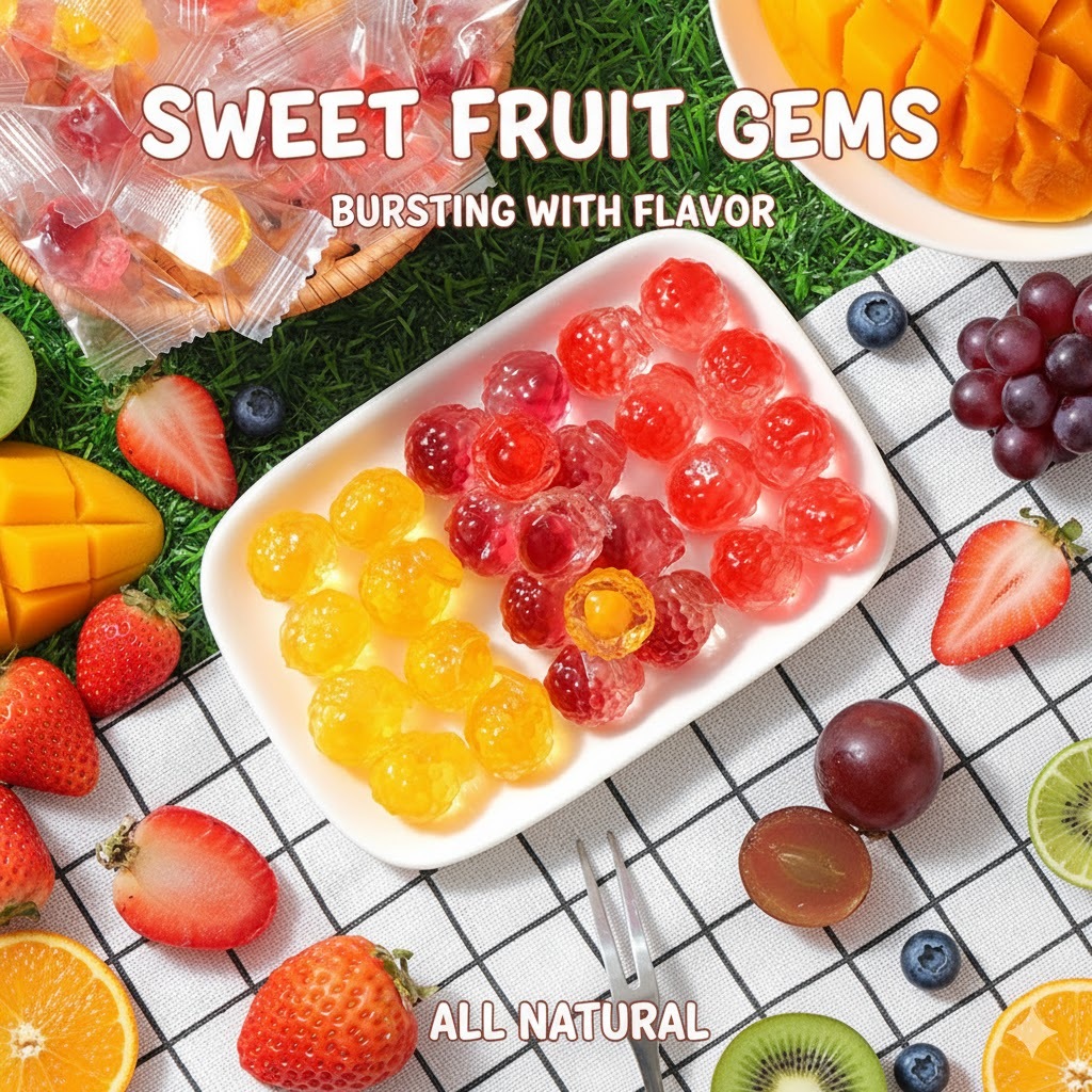 Popcorn Juice Soft Candy – Chewy Fruit Gummies Mix (Mango, Grape ...
