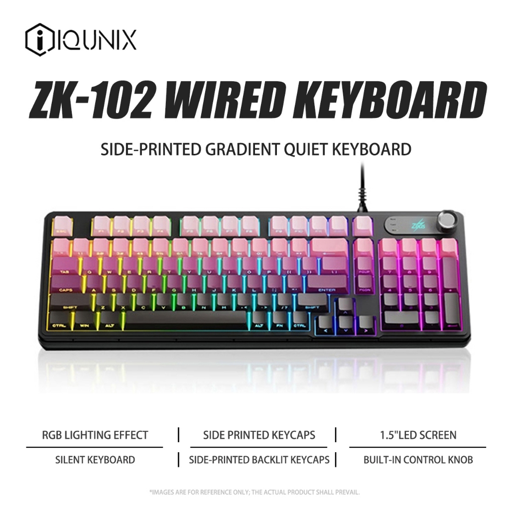 IQUNIX V102 RGB Mechanical Feel Keyboard 16M RGB Colors Silent Typing ...